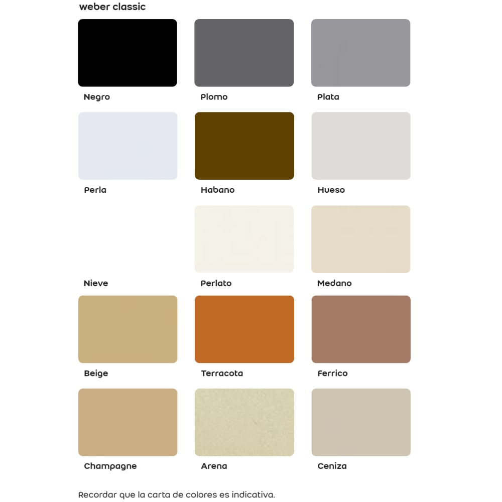 Pastina Color Weber Classic Plata x 2 Kg - Supermat