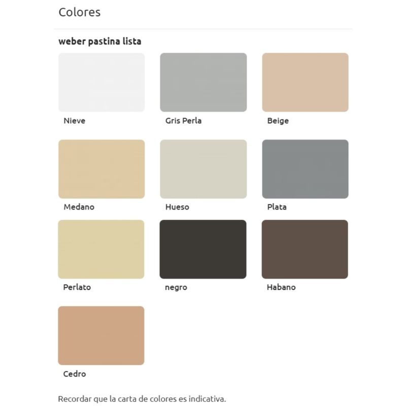 Pastina Color Weber Lista Nieve x 1 Kg - Supermat