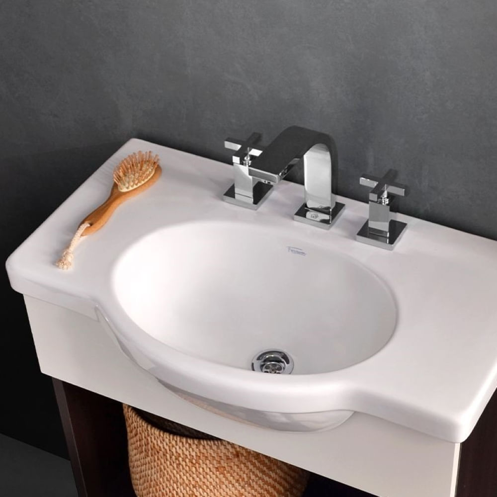 Lavatorio 3 Agujeros 64cm Ferrum Venecia L6V3J Blanco - Supermat