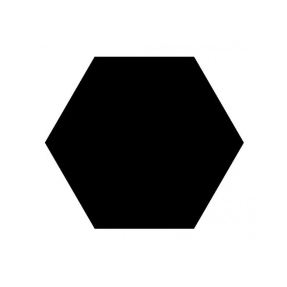 Hexagono Acuarela Negro Mate 17,4x17,4 - Supermat