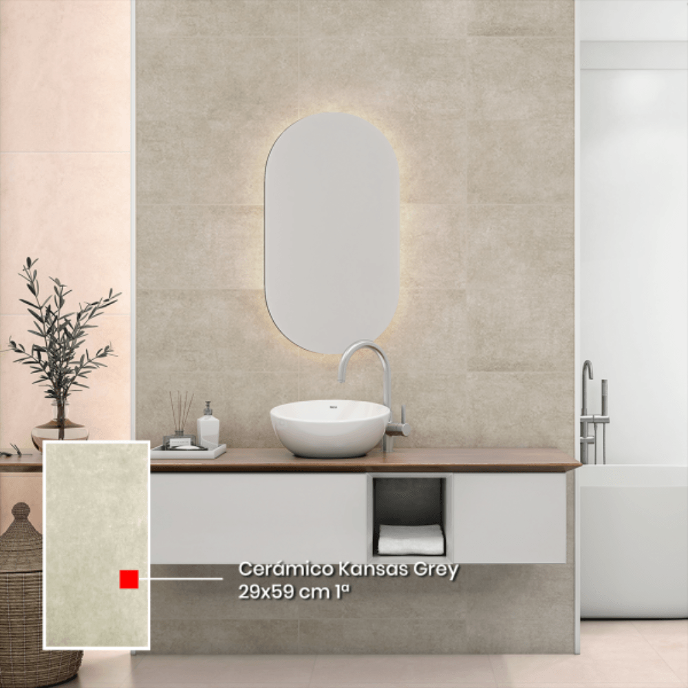 Revestimiento Cerro Negro Kansas Grey 29x59 - Supermat