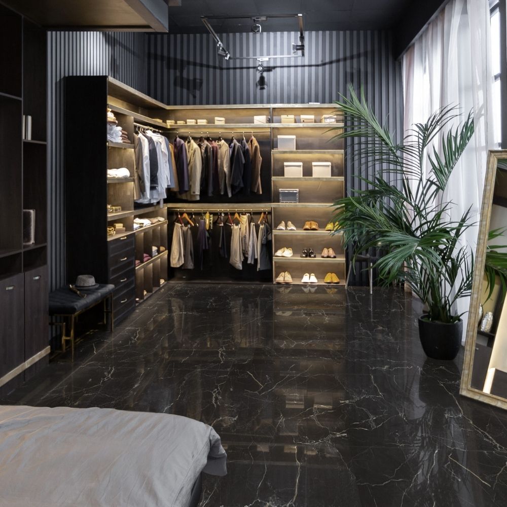 Porcelanato Pulido Cerro Negro Portoro 58X117 - Supermat