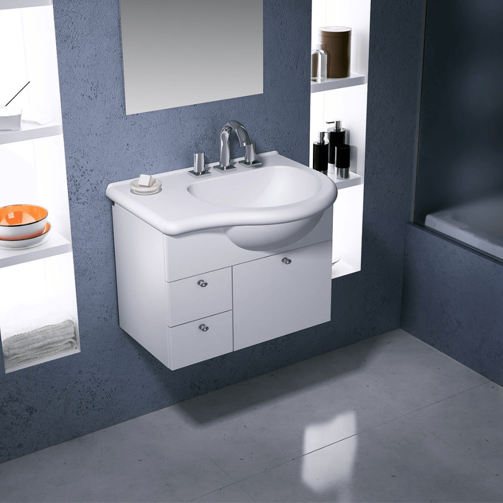 Mueble Vanitory de Colgar 65cm Ferrum Avignon 1 Puerta 2 Cajones X6IE ...